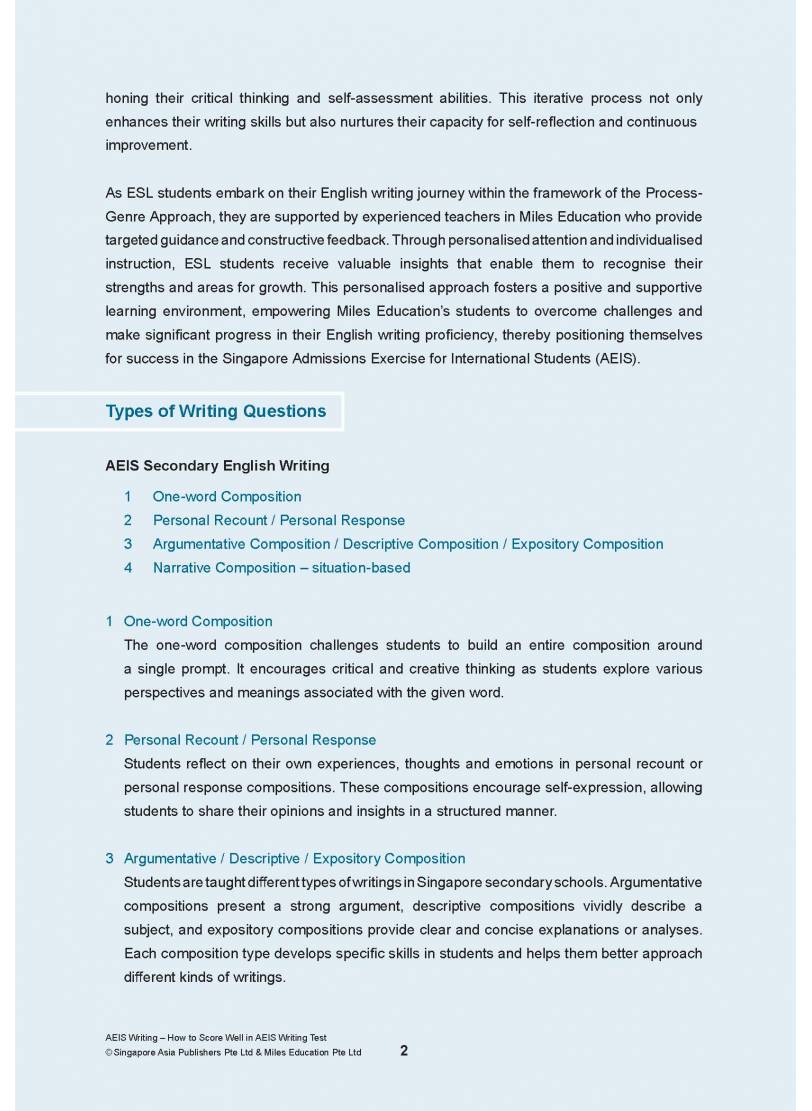 AEIS WRITING – How to Score Well in AEIS Writing Test