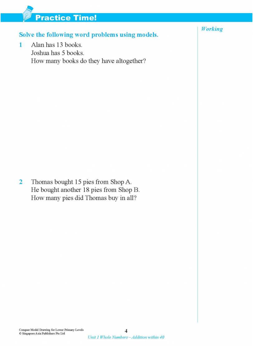 Conquer Model Drawing For Lower Primary Levels