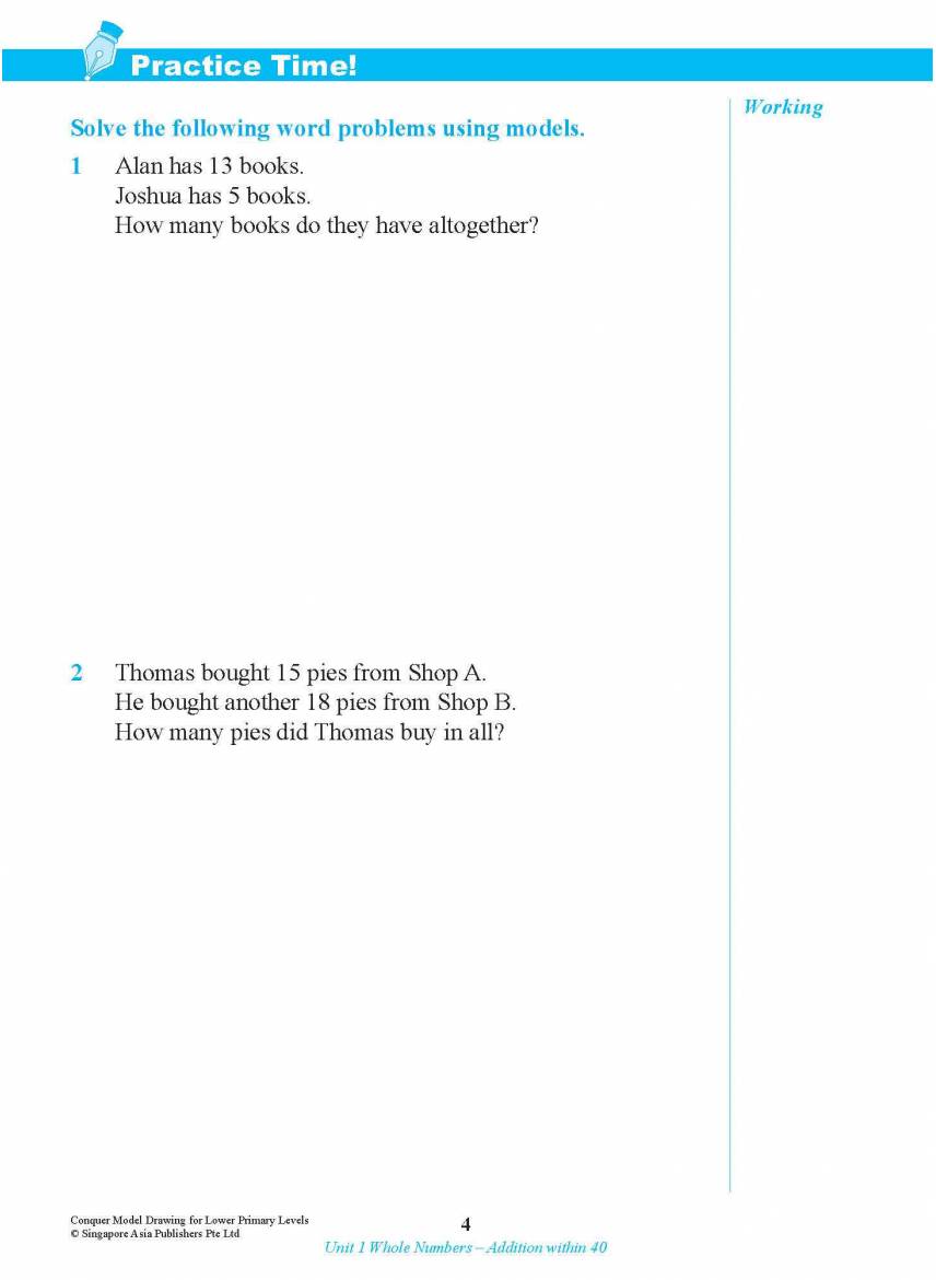 Conquer Model Drawing For Lower Primary Levels