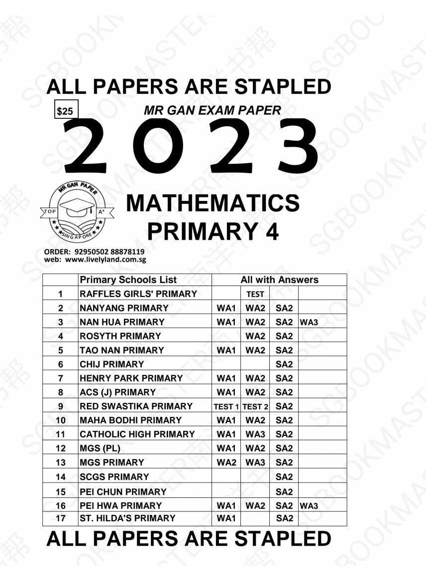 2023 Top School paper Primary 4